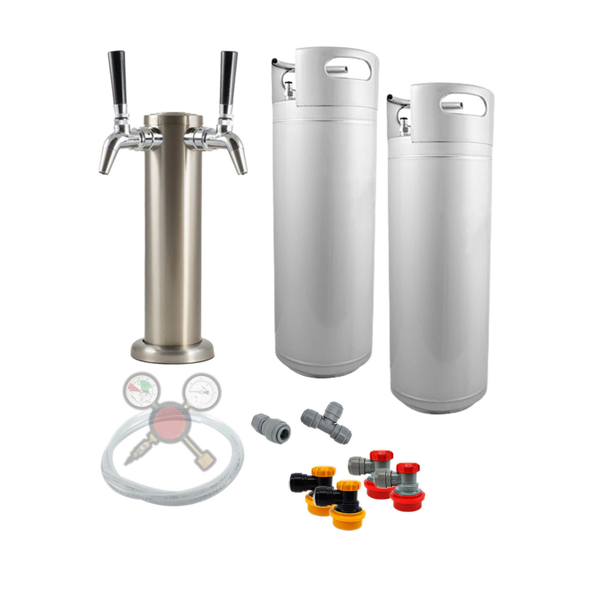 Ball Lock Homebrew Kegging Kit with Two 5 Gallon Cornelius Kegs, Doubl ...