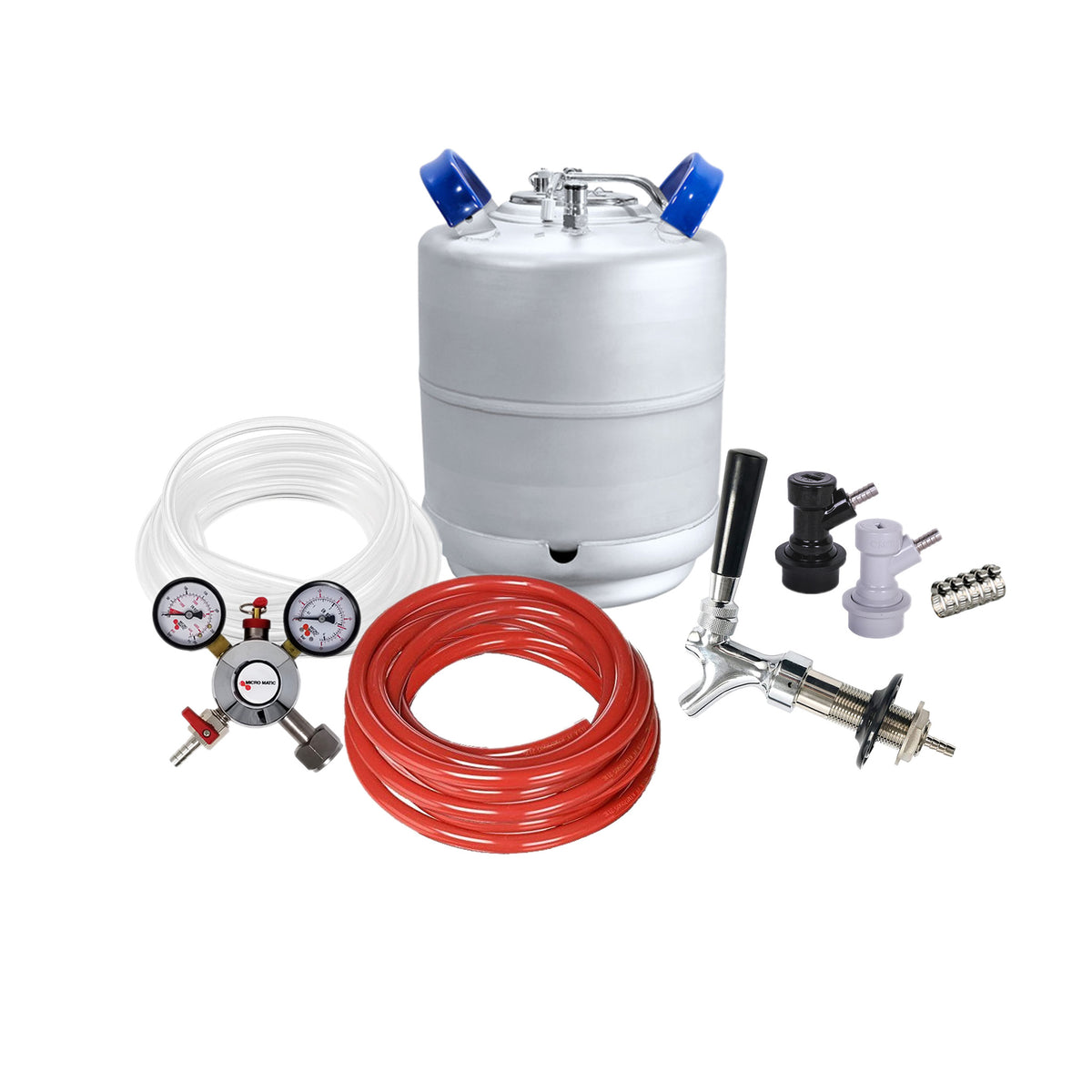 Ball Lock Homebrew Kegging Kit with 2.5 Gallon Cornelius Keg, Beer Sha ...