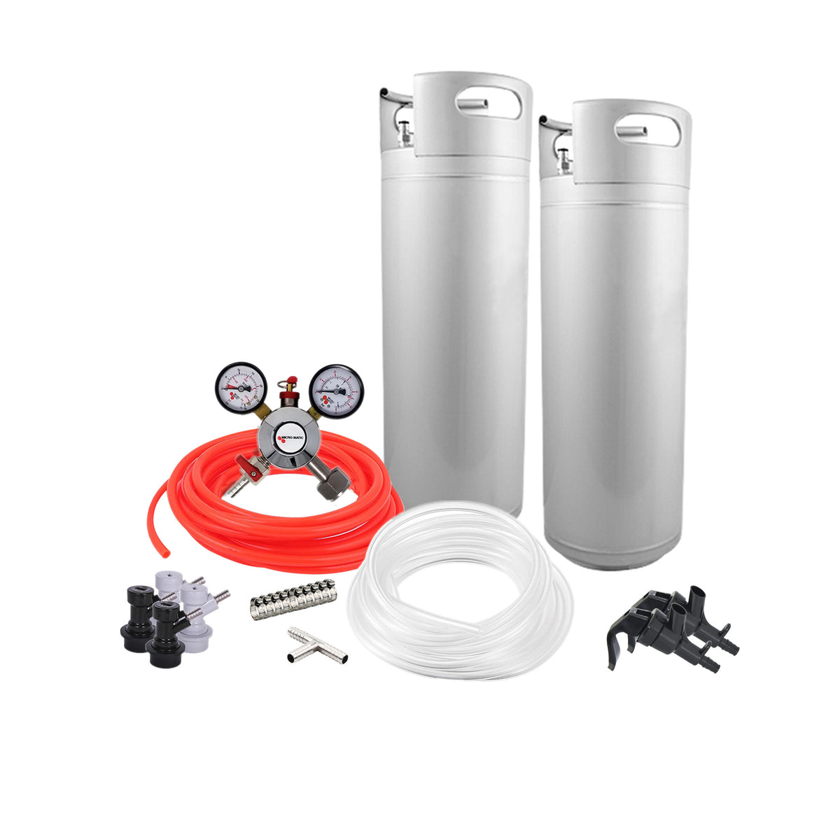 Ball Lock Homebrew Kegging Kit for Two 5 Gallon Cornelius Kegs with Pi ...