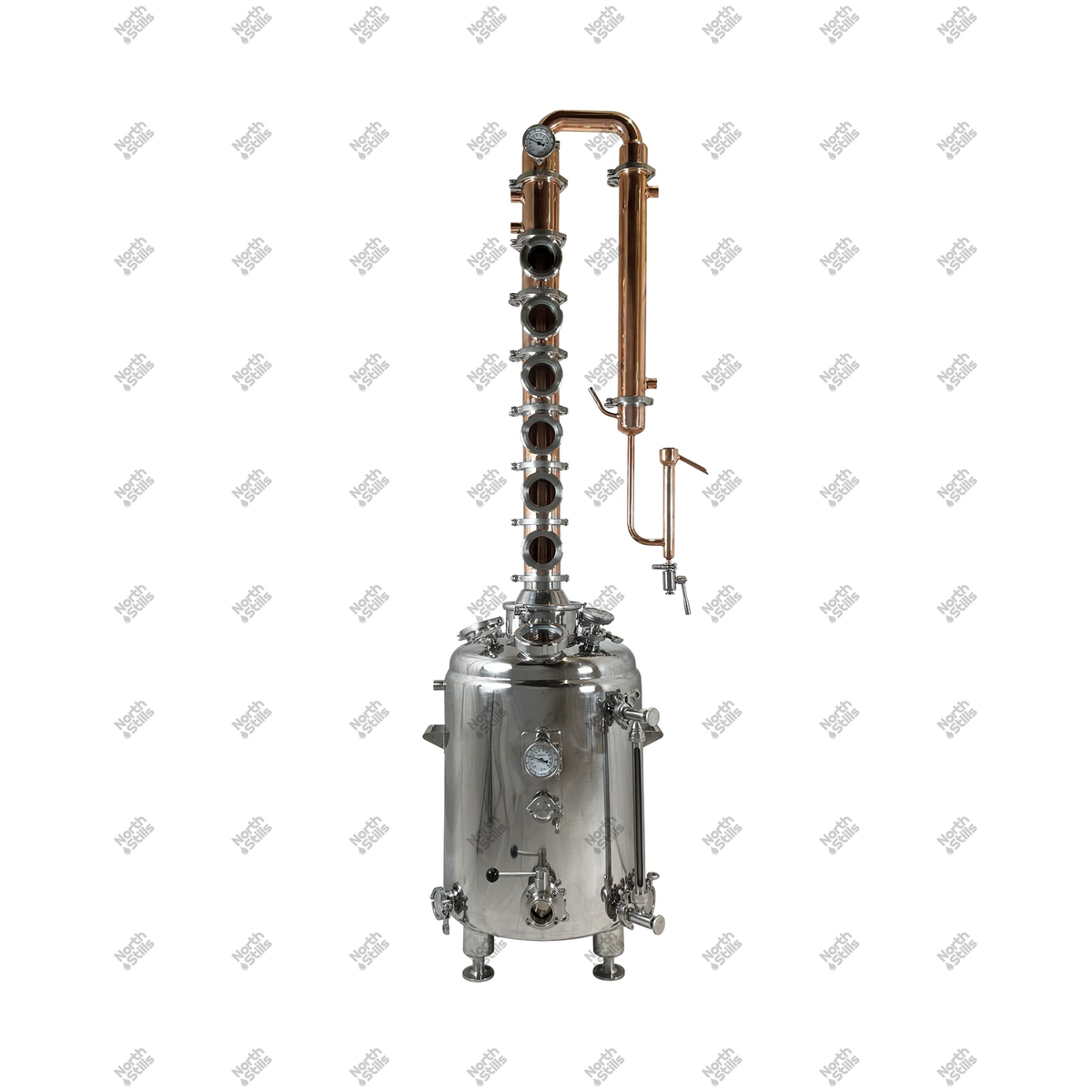 North Stills | 4″ Copper Flute Column (6 plate sections) with 100L Dou ...