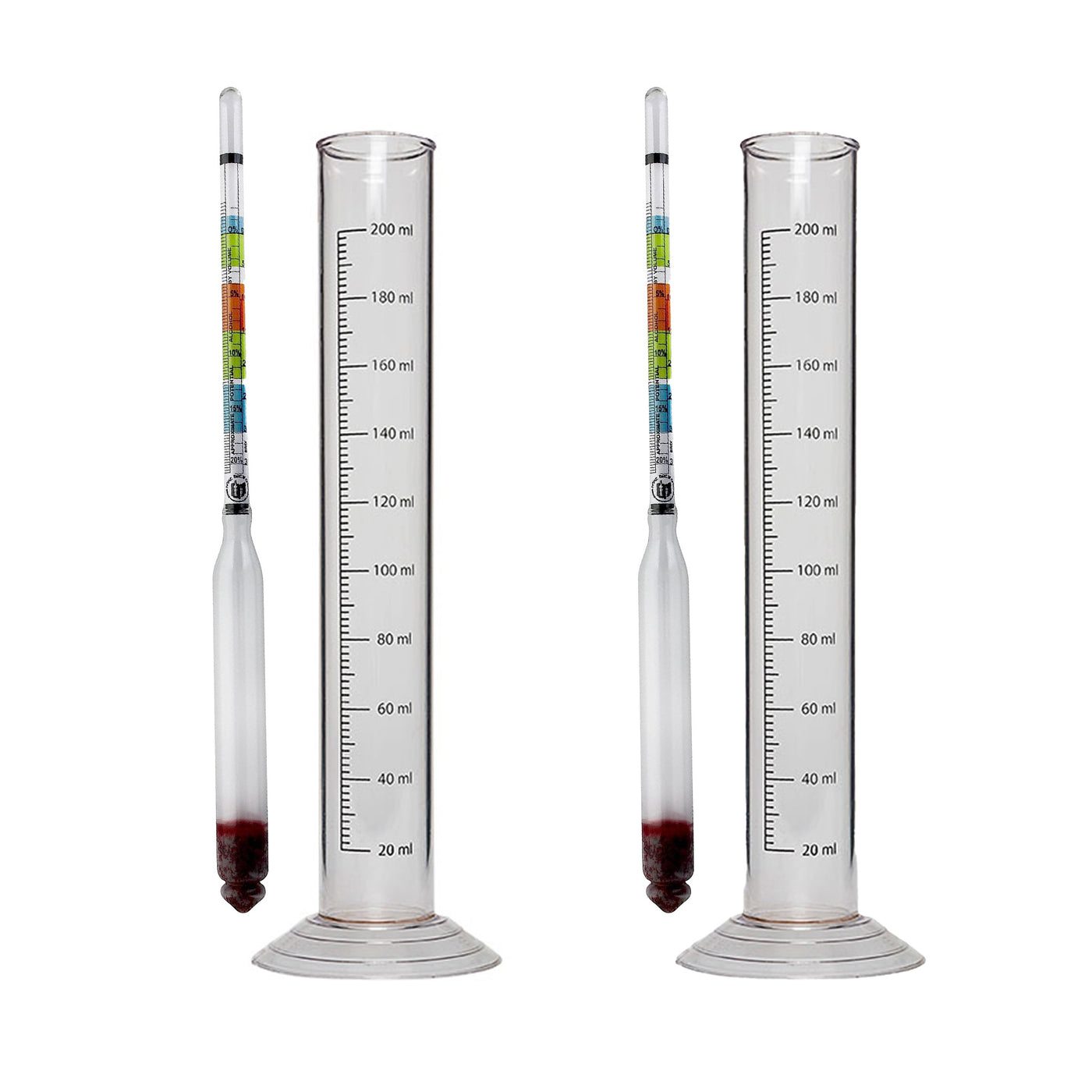 Home Triple Scale Hydrometer and Test Jar - 2 Pack
