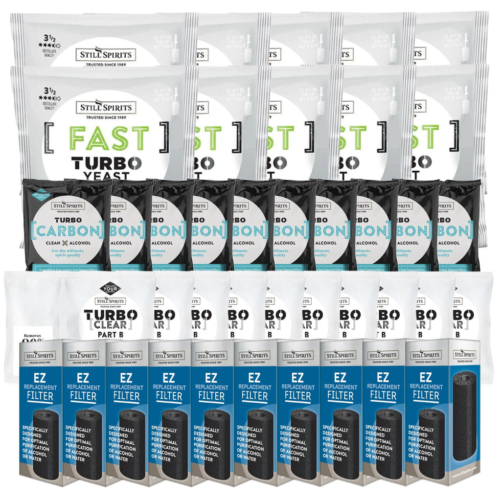 Buy Still Spirits Triple Pack - Turbo Yeast FAST, Turbo Carbon and Turbo Clear (Pack of 10) with ...
